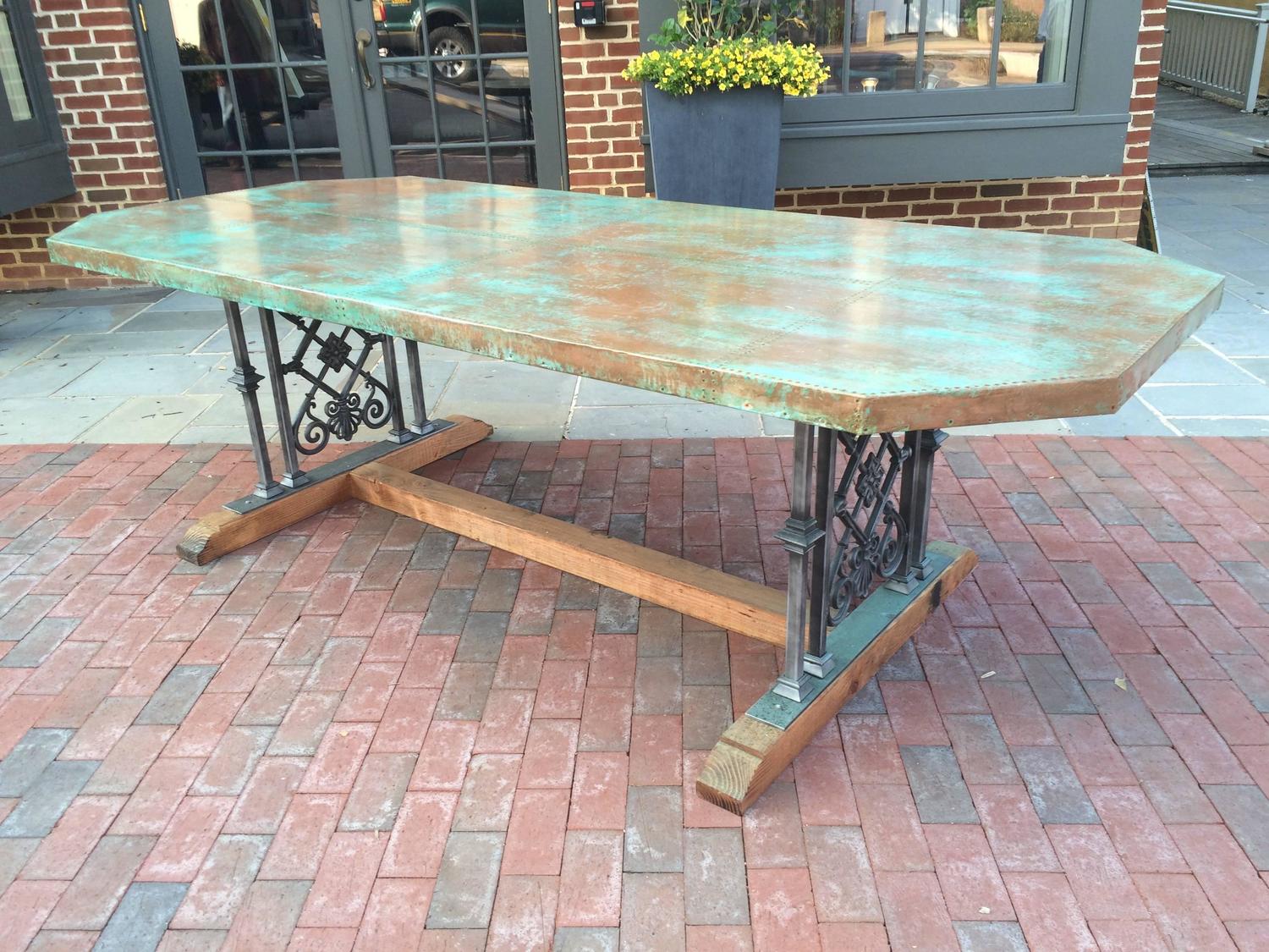 Custom Designed Copper Dining Table For Sale at 1stdibs