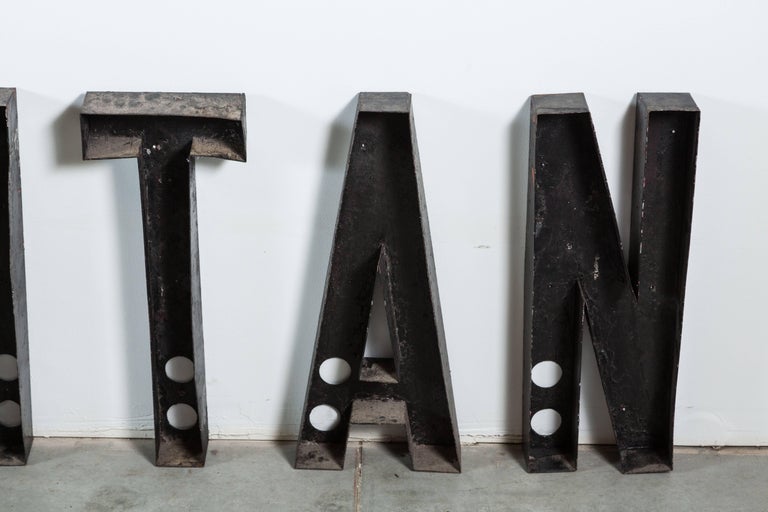 Vintage Movie Marquee Sheet Metal Letters Metropolitan at 1stDibs