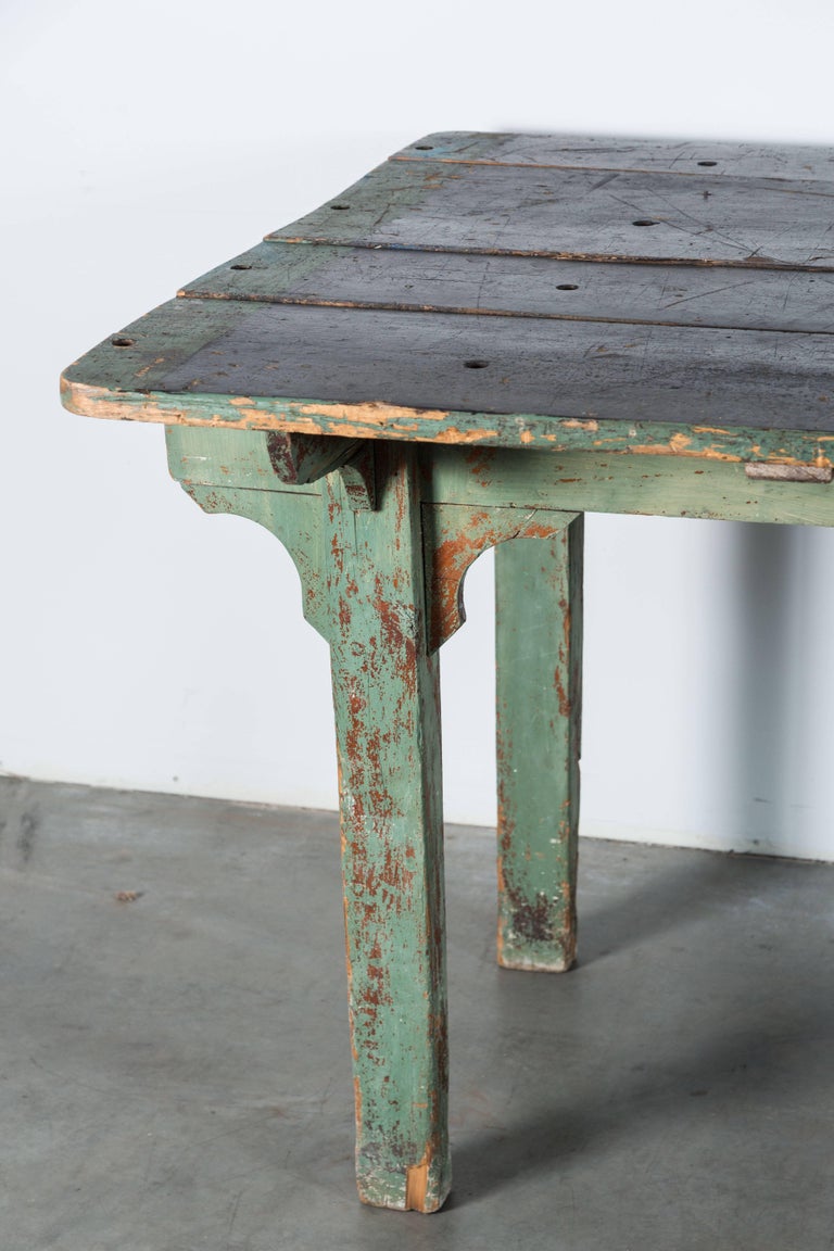 Vintage American General Store Counter Table with Drawer Original Paint ...