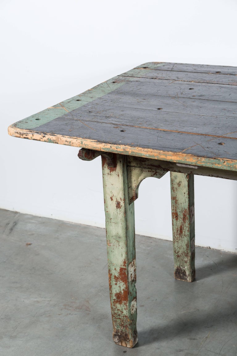 Vintage American General Store Counter Table with Drawer Original Paint ...