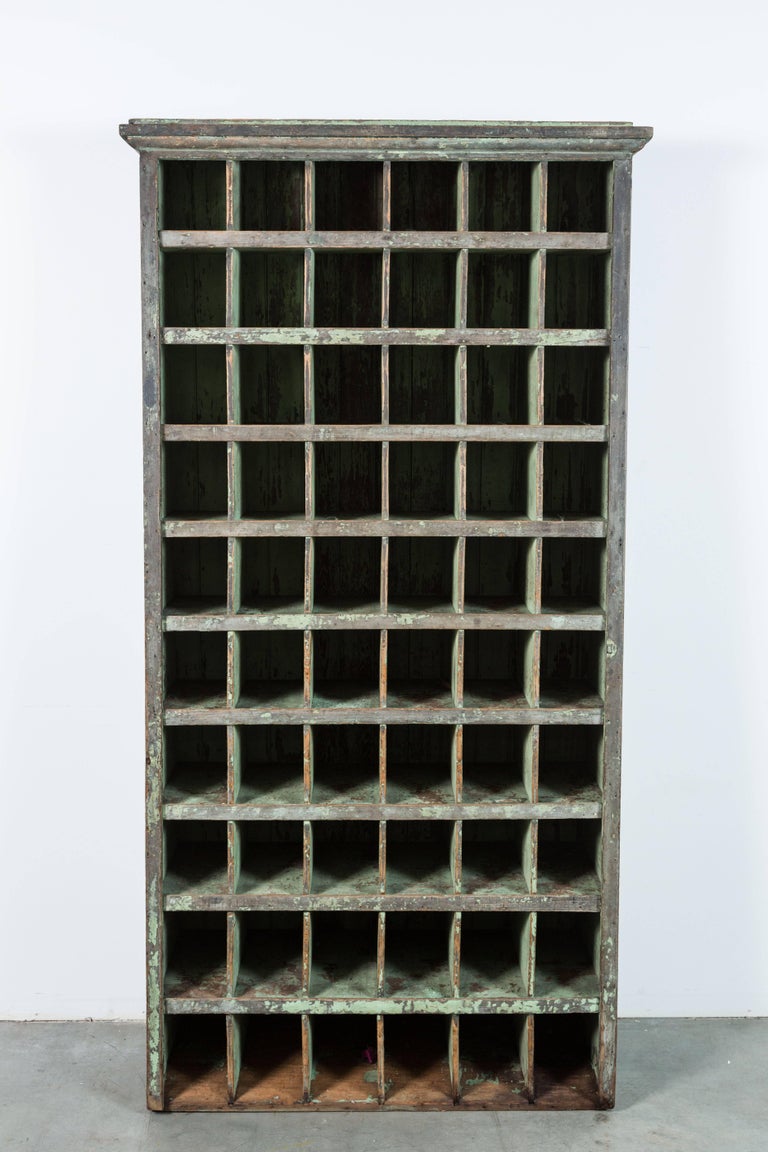 Tall Apple Green General Store Cubby Vintage Hardware at 1stDibs