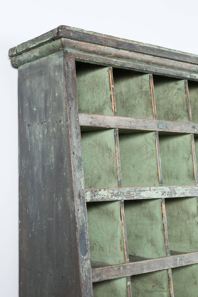 Tall Apple Green General Store Cubby Vintage Hardware at 1stDibs