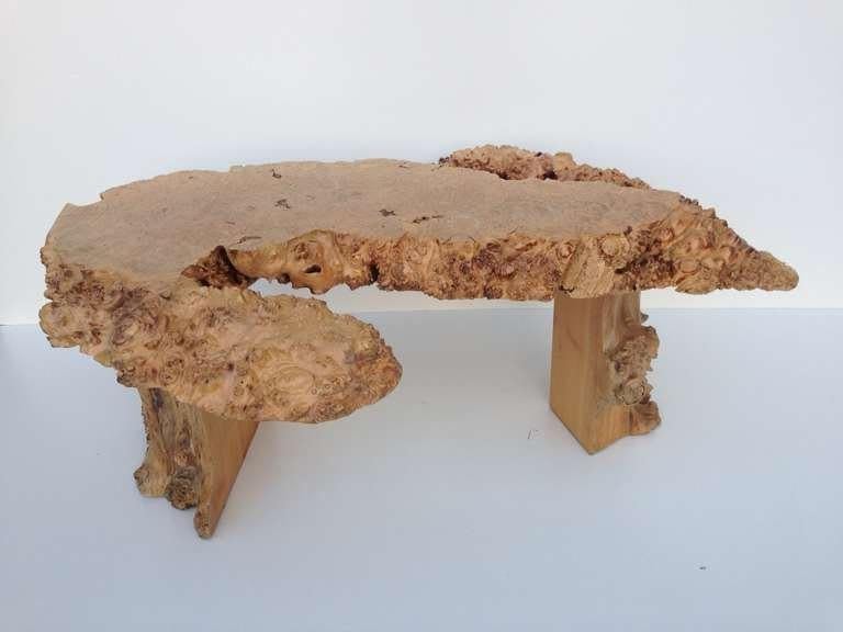 Live-Edge Wooden Cocktail Table For Sale at 1stDibs