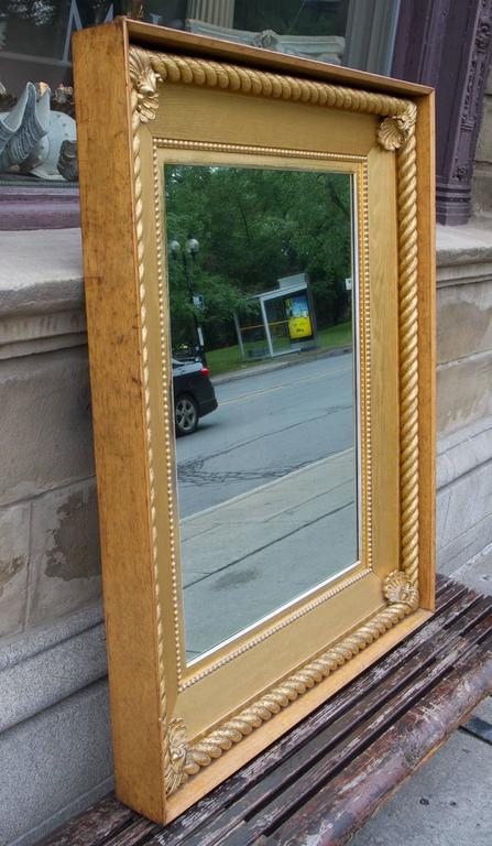 Large English Giltwood Rectangular Mirror Featuring a Rope Twist For ...