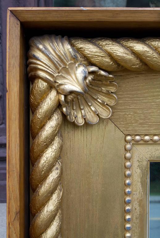 Large English Giltwood Rectangular Mirror Featuring a Rope Twist For ...