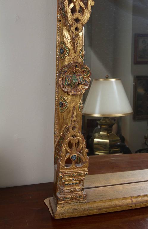 Stunning Gilded Wood Burmese Mirror at 1stDibs