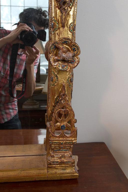 Stunning Gilded Wood Burmese Mirror at 1stDibs