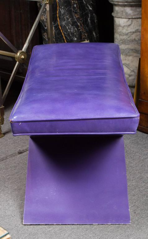 Modernist Purple Leather Bench at 1stDibs