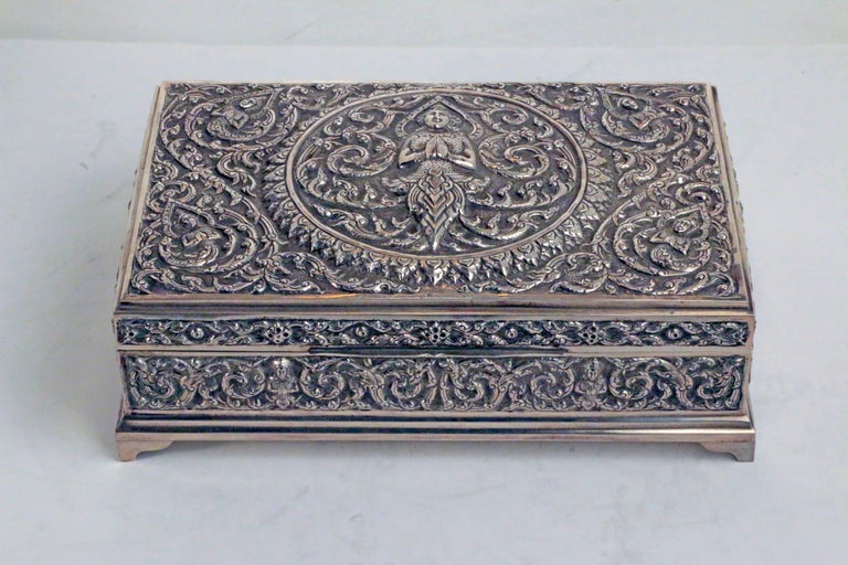 Sumptuous Sterling Silver Cigar Box at 1stDibs