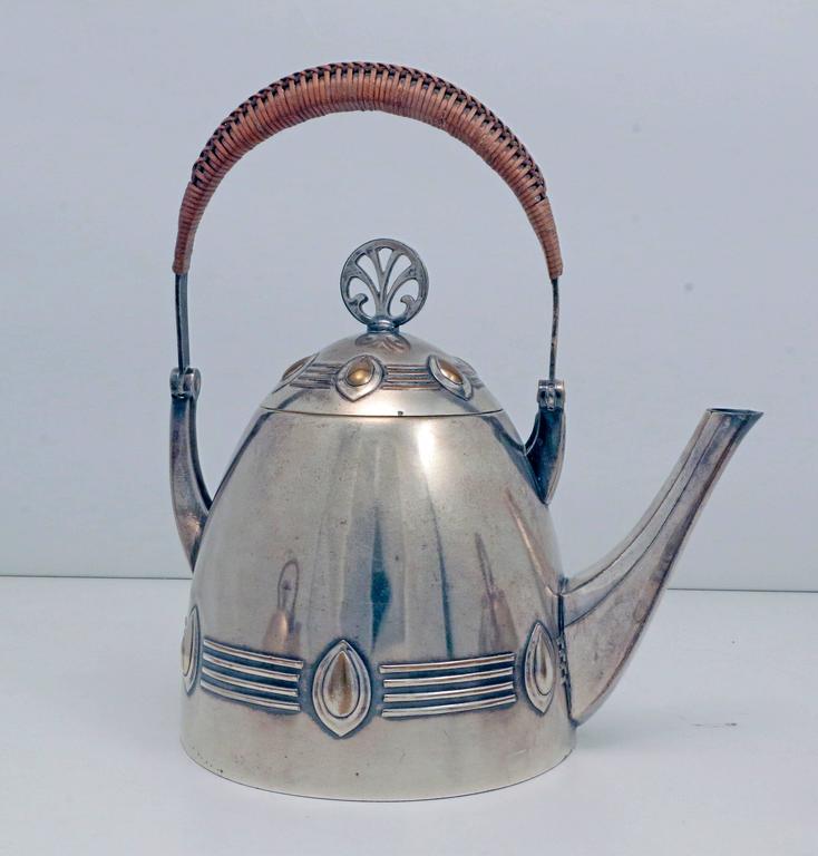 Unusual and Stylish Art Deco WMF Three-Piece Tea Service at 1stdibs