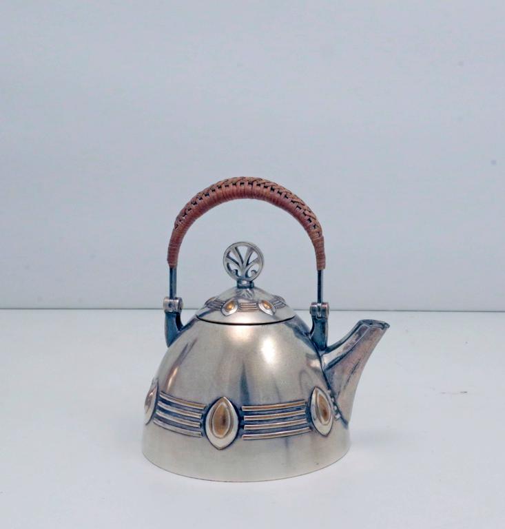 Unusual and Stylish Art Deco WMF Three-Piece Tea Service at 1stdibs
