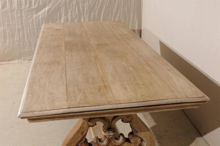An Italian Late 19th Century Bleached Wood Dining Table with Lyre ...
