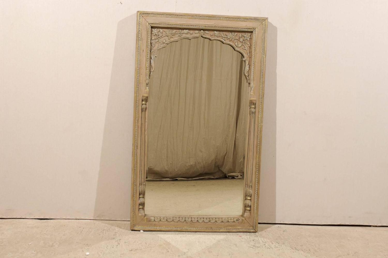 Intricately Carved British Colonial Style Wood Mirror, Soft Natural ...