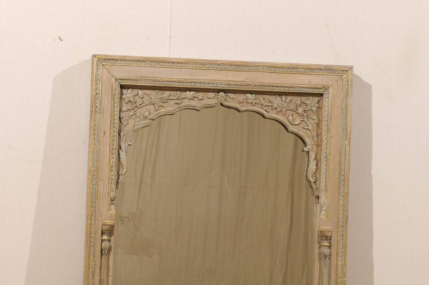 Intricately Carved British Colonial Style Wood Mirror, Soft Natural ...