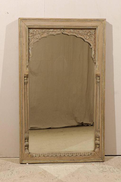Intricately Carved British Colonial Style Wood Mirror, Soft Natural ...