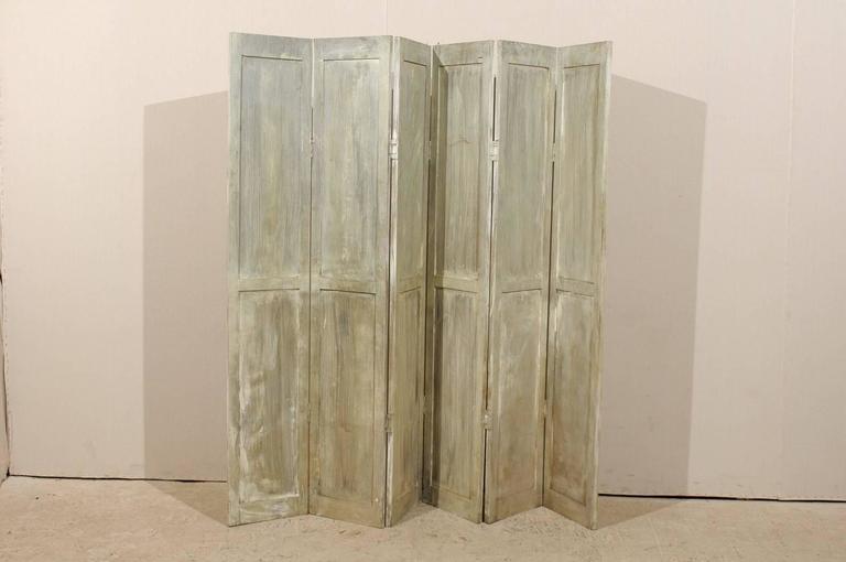 Wood Folding Screen or Room Divider, Accordion Style at 1stDibs