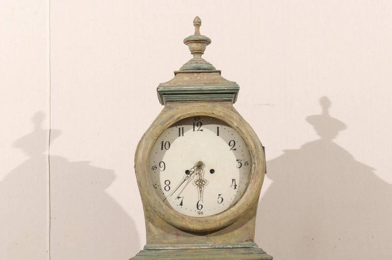 Swedish 19th Century Wood Long Case/Floor Clock in Taupe, Grey and ...