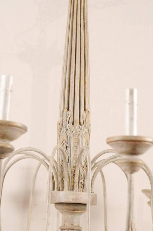 Elegant Carved and Painted Twelve-Light Neutral Chandelier of Italian ...