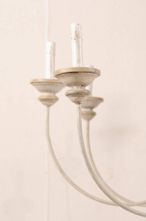 Elegant Carved and Painted Twelve-Light Neutral Chandelier of Italian ...