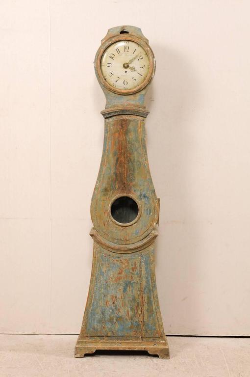 19th Century Swedish Floor Clock from Stockholm with Raised Bonnet ...