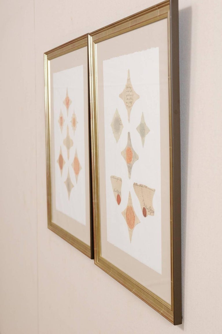 Single Frame with 18th Century Original Swedish Seals Artfully ...