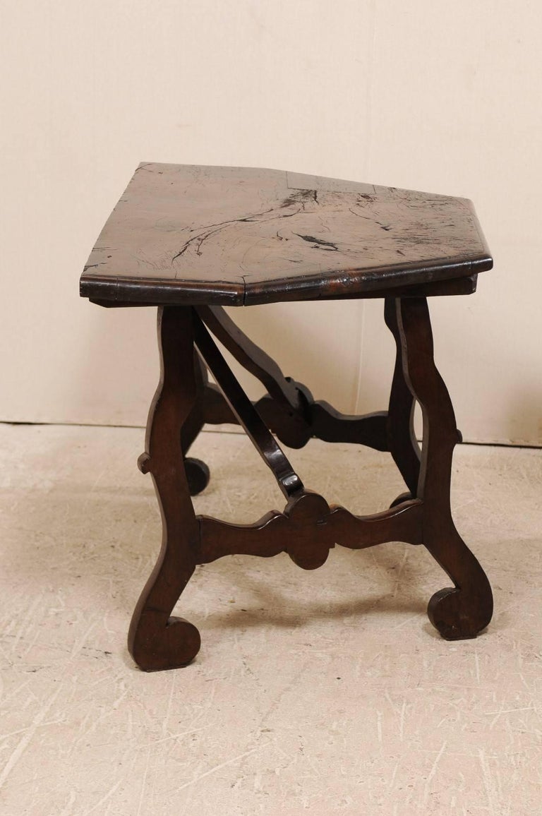 18th Century Italian Walnut Wood Half-Octagon Demilune Pair with ...