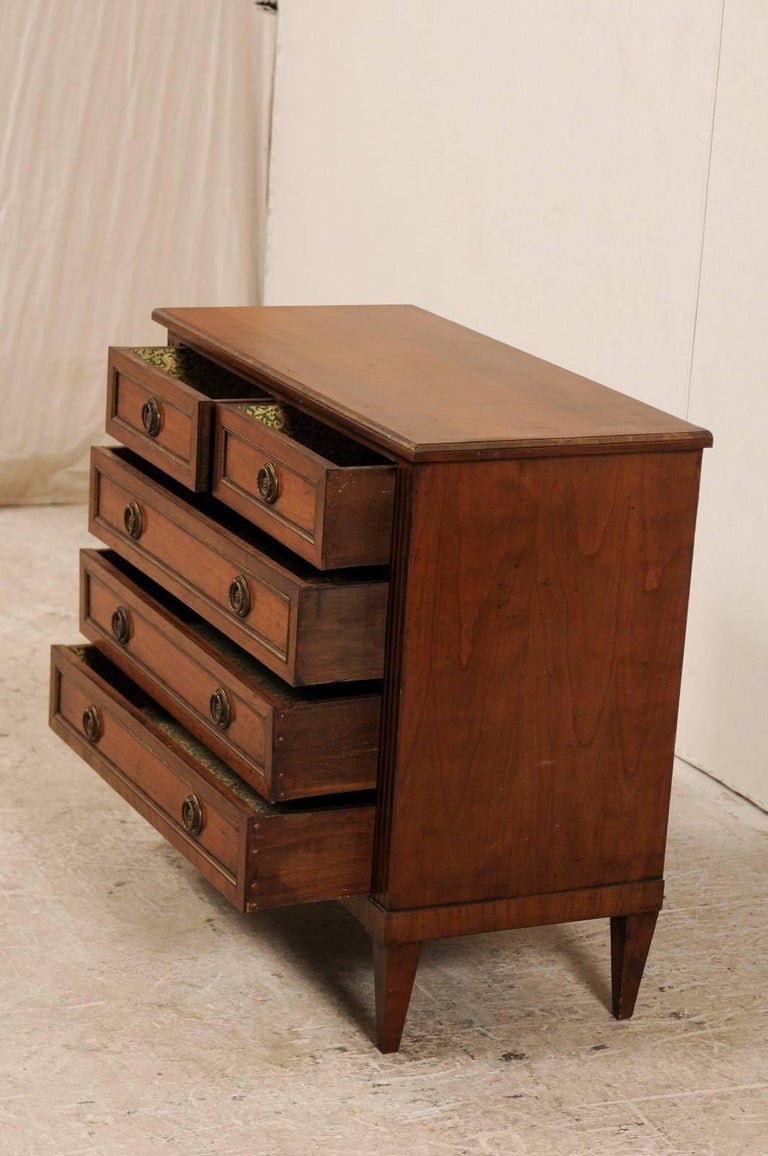 Vintage French Five-Drawer Wood Dresser with Fluting and Understated ...