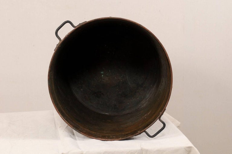 Vintage French Large Copper Kitchen Pot with Handles, Spout and Lovely ...