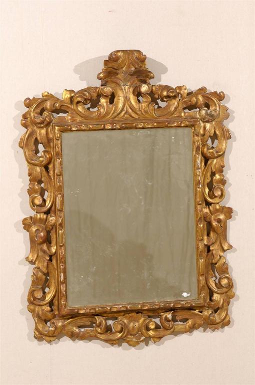 Italian Vintage Richly Carved Wooden Mirror at 1stDibs