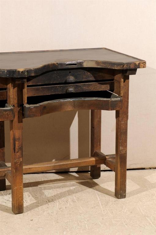Dutch Wooden Vintage Jeweler's Work / Console Table at 1stDibs | dutch ...
