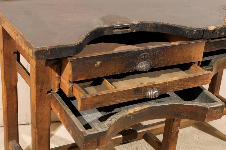 Dutch Wooden Vintage Jeweler's Work / Console Table at 1stDibs | dutch ...
