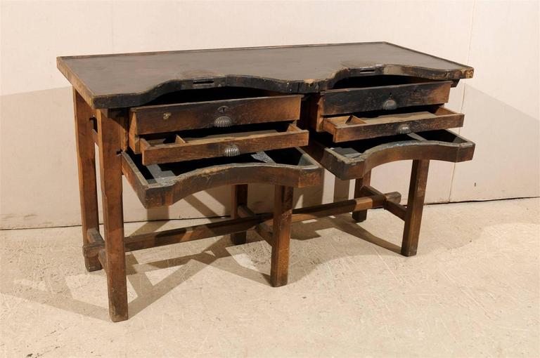 Dutch Wooden Vintage Jeweler's Work / Console Table at 1stDibs | dutch ...