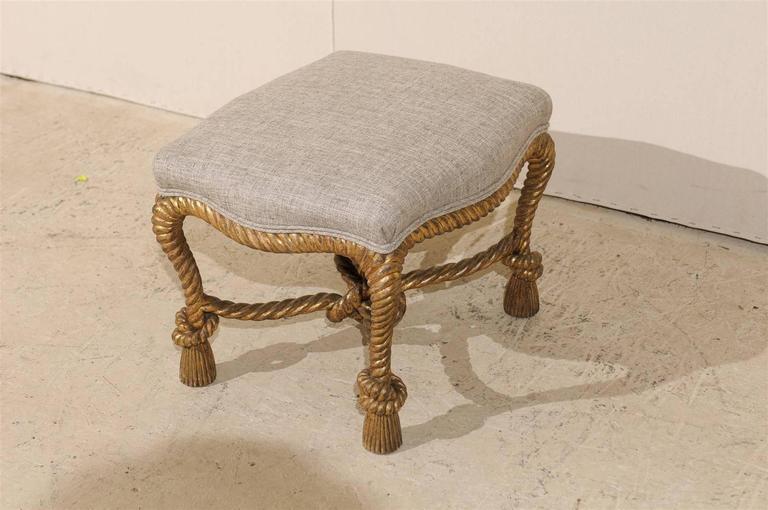 Italian Carved and Gilded Rope and Tassel Wooden Stool at 1stDibs ...