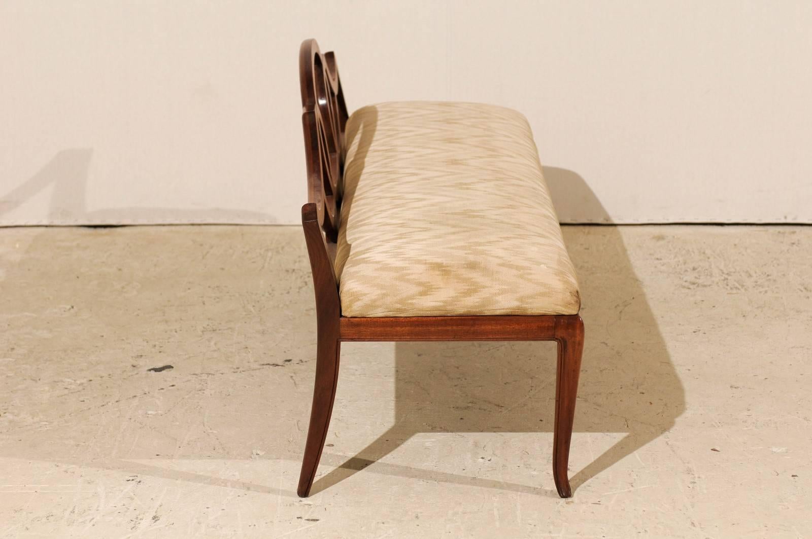 Italian Vintage Low Back Bench with Upholstered Seat at 1stDibs | low ...