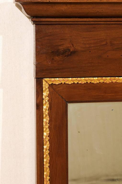 Baltic Rectangular Rich Mahogany Colored Stain Wood Mirror with Gold ...