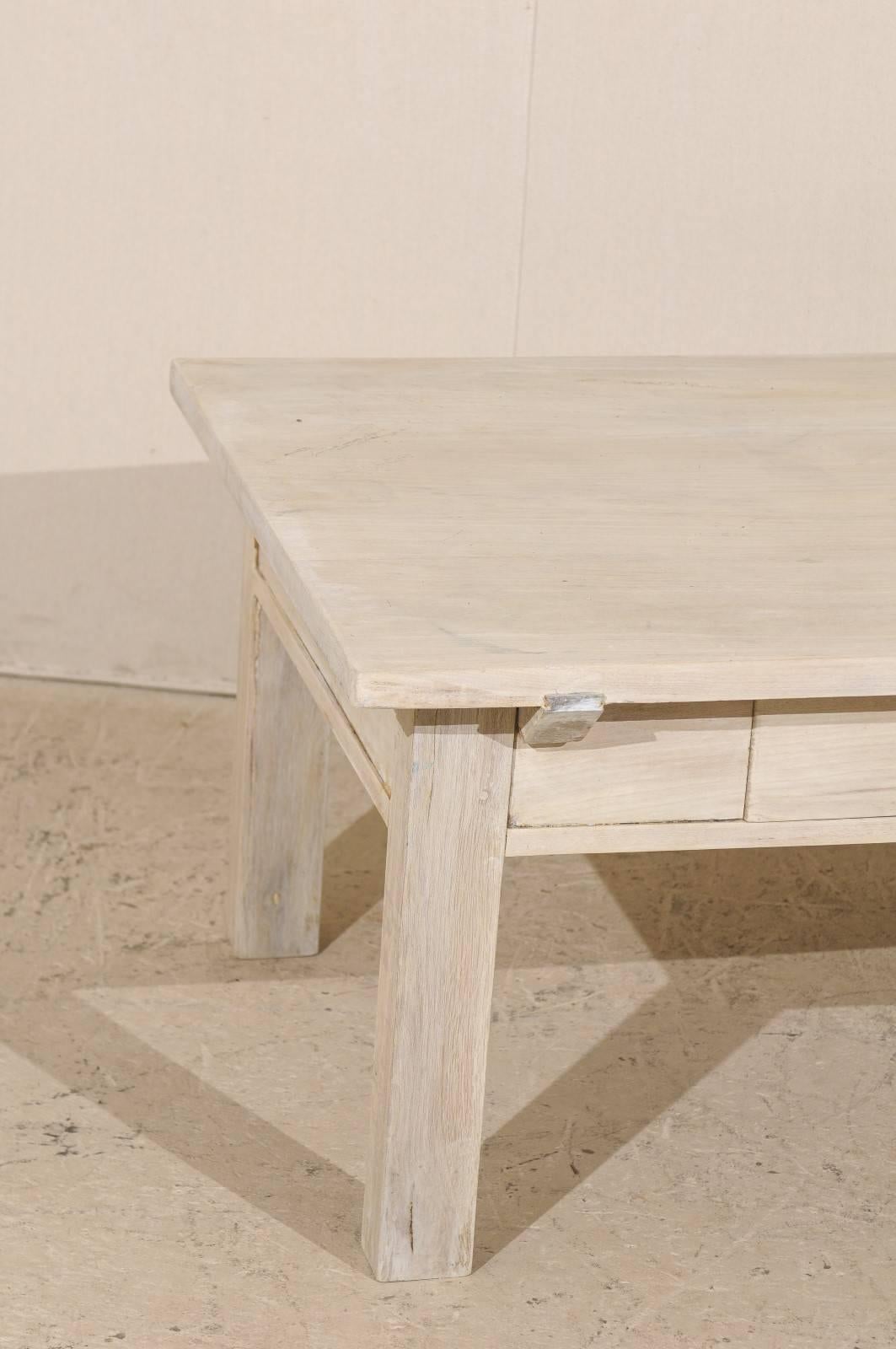 Belgian Cream Color Coffee Table with Single Drawer from the 1920s at ...