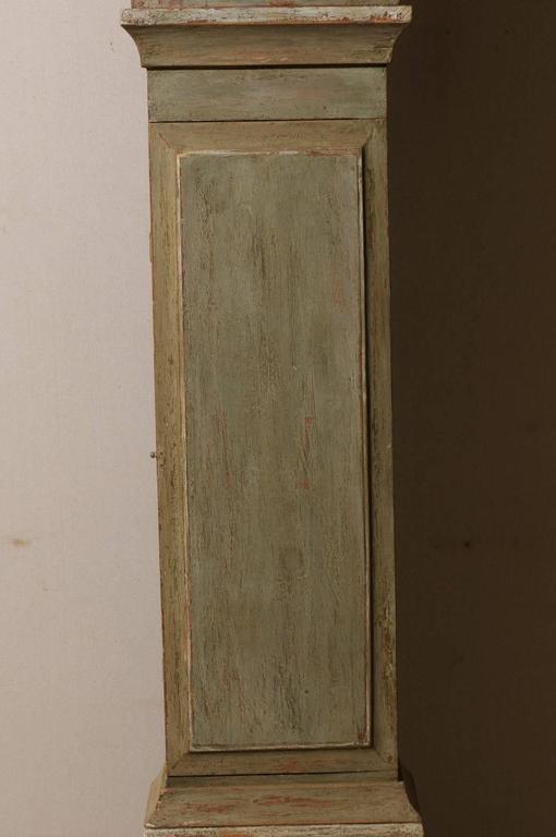 Swedish 19th Century Floor Clock with Linear Body and Pewter Ring Face ...
