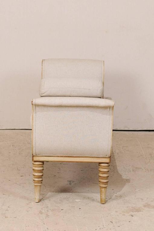 French Récamier Style Daybed, Sofa or Bench with Bolster Pillows and ...