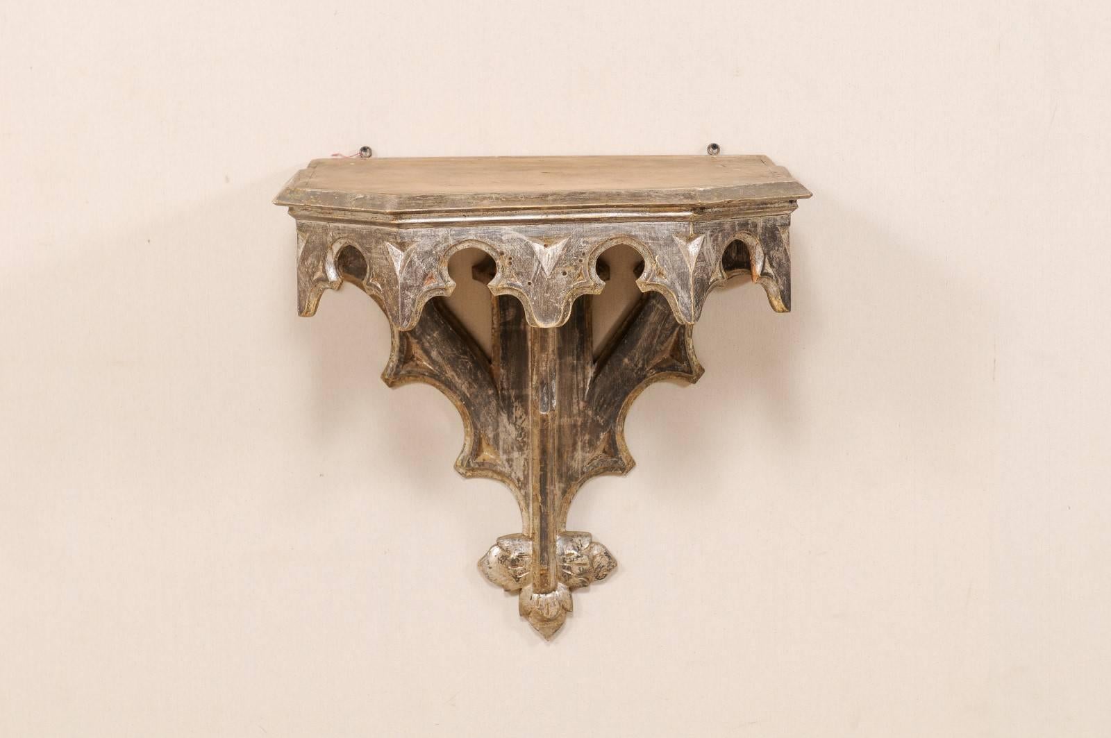 Italian Wall-Mounted Small Table from the Early 19th Century, Metallic ...