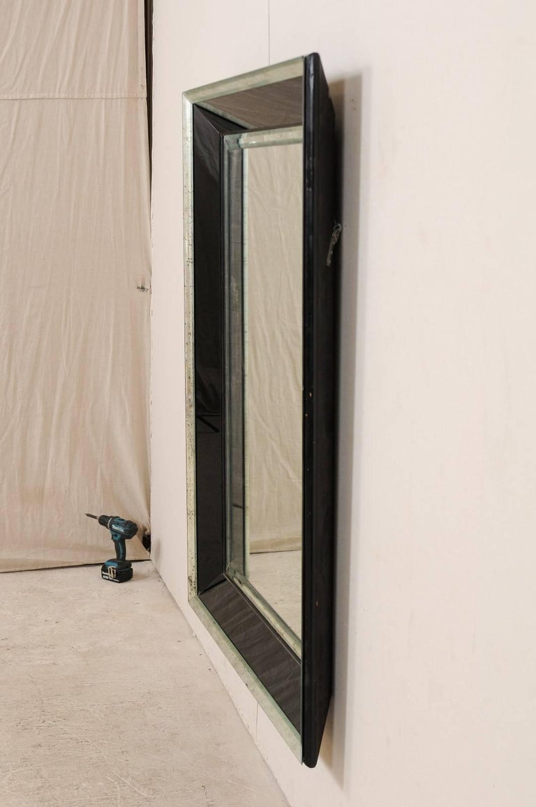 5.75 Ft Tall Rectangular Mirror Accentuated w/ Black and Antiqued Glass ...