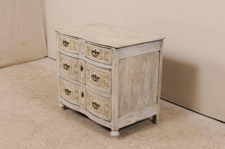 French Early 19th Century Scalloped Front and Ornately Carved Chest of ...