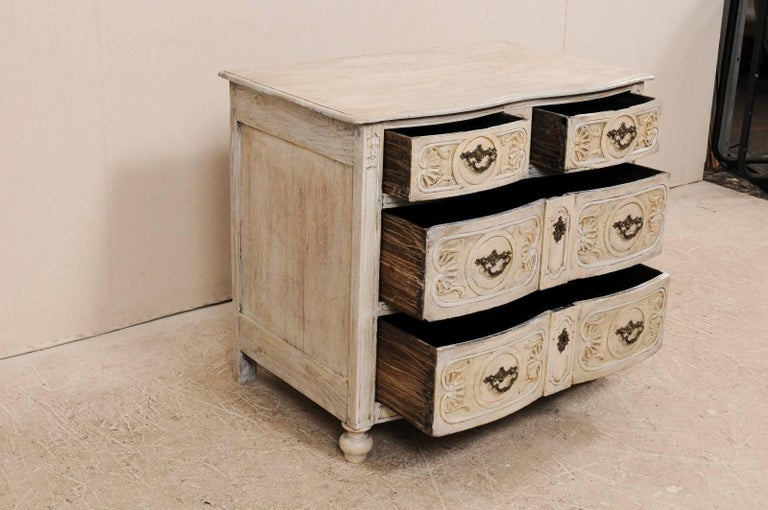 French Early 19th Century Scalloped Front and Ornately Carved Chest of ...