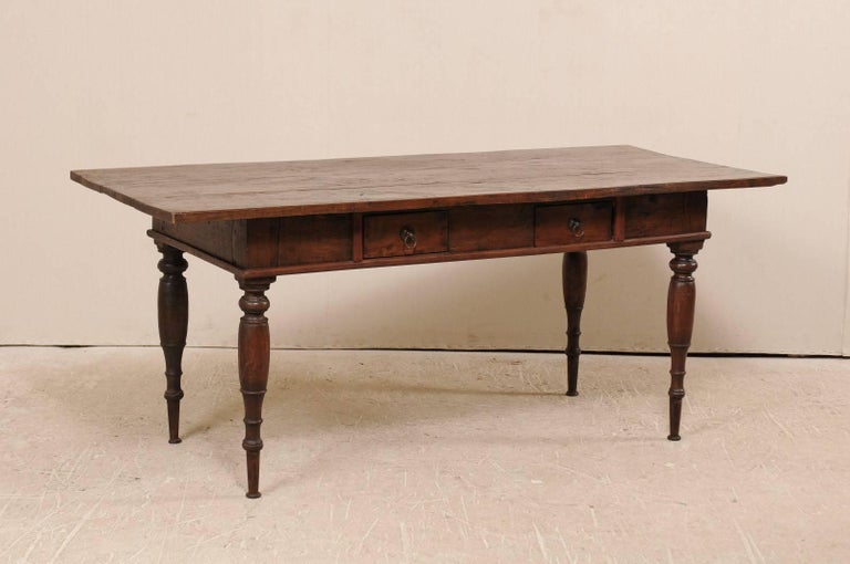 Brazilian Table from the Early 20th Century of Rich Brown Wood with Two ...