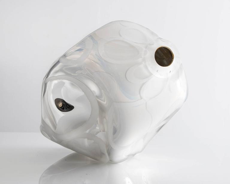 Unique Dented Murrine Vessel in Handblown Glass by Jeff Zimmerman, 2015 ...