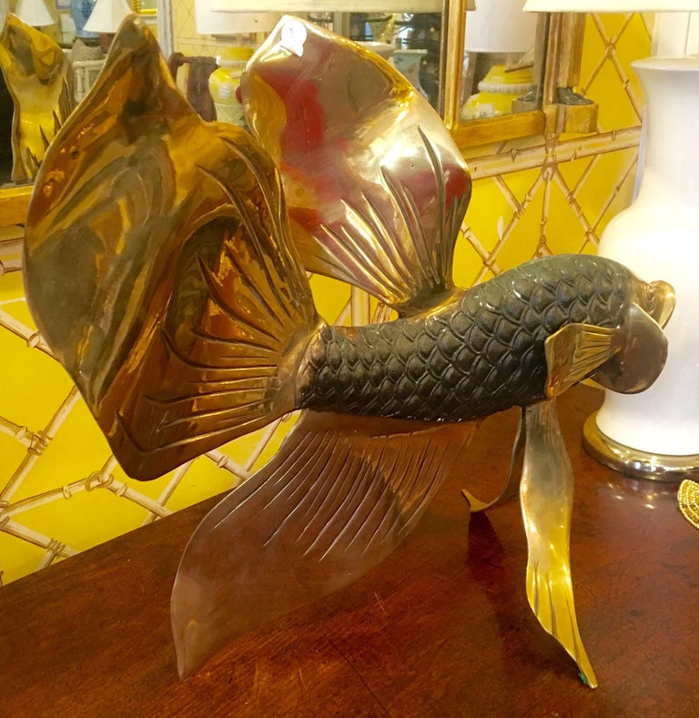 Italian Brass Fish Sculpture at 1stDibs