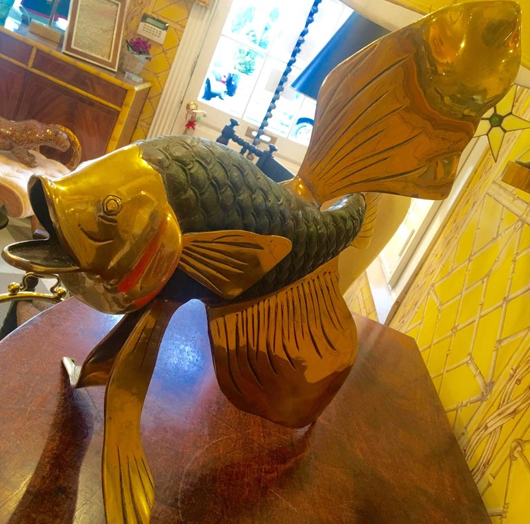Italian Brass Fish Sculpture at 1stDibs
