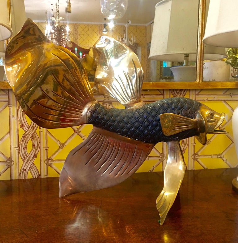 Italian Brass Fish Sculpture at 1stDibs