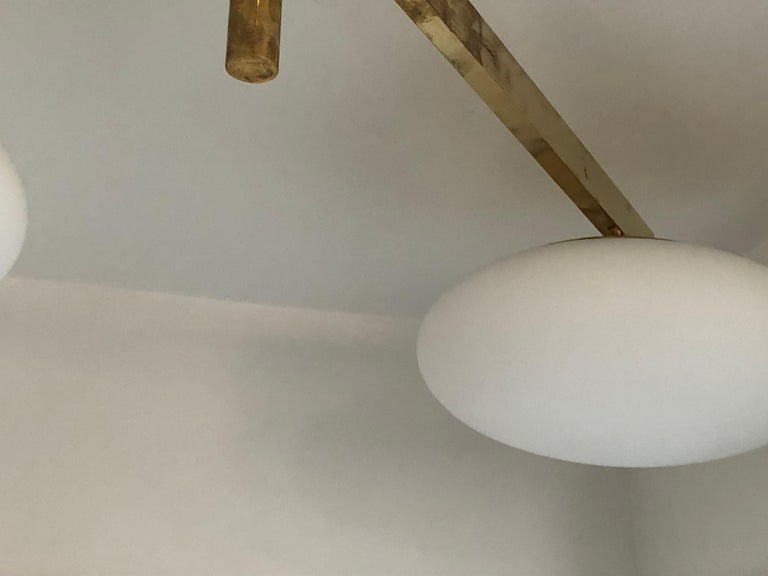 Three-Arm Brass Flush Mount at 1stDibs