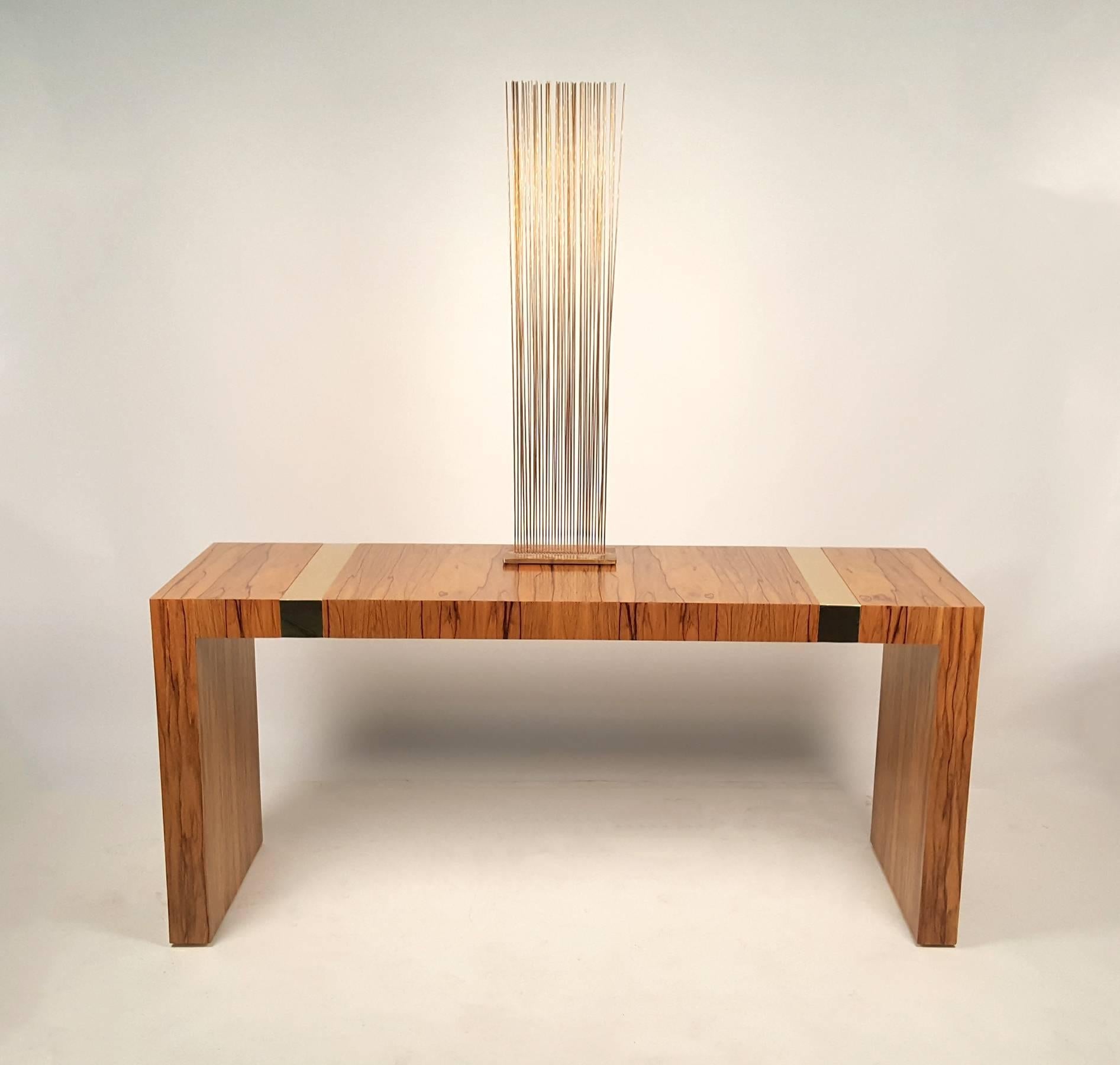 Milo Baughman for Thayer Coggin Exotic Rosewood and Brass Console Table ...