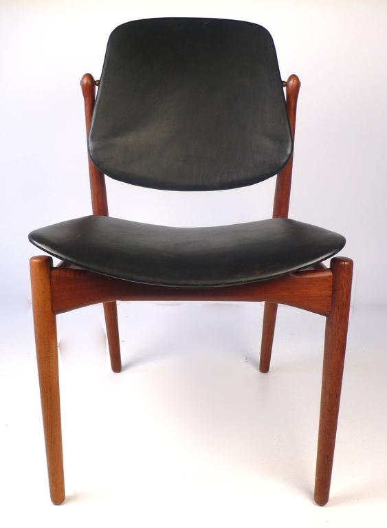 Six Arne Vodder Solid Teak Dining Chairs at 1stDibs